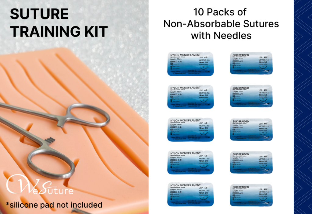 Suture Training Kit | 10 Packs Non-Absorbable Sutures | USC